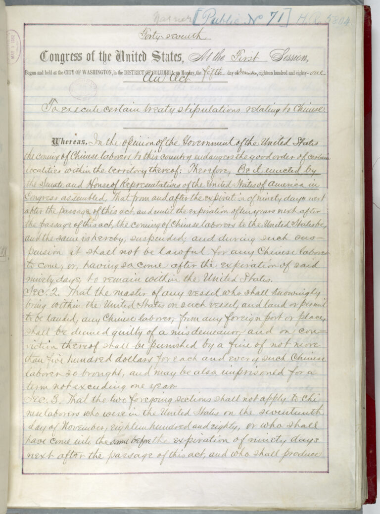 Chinese Exclusion Act - National Archives Foundation