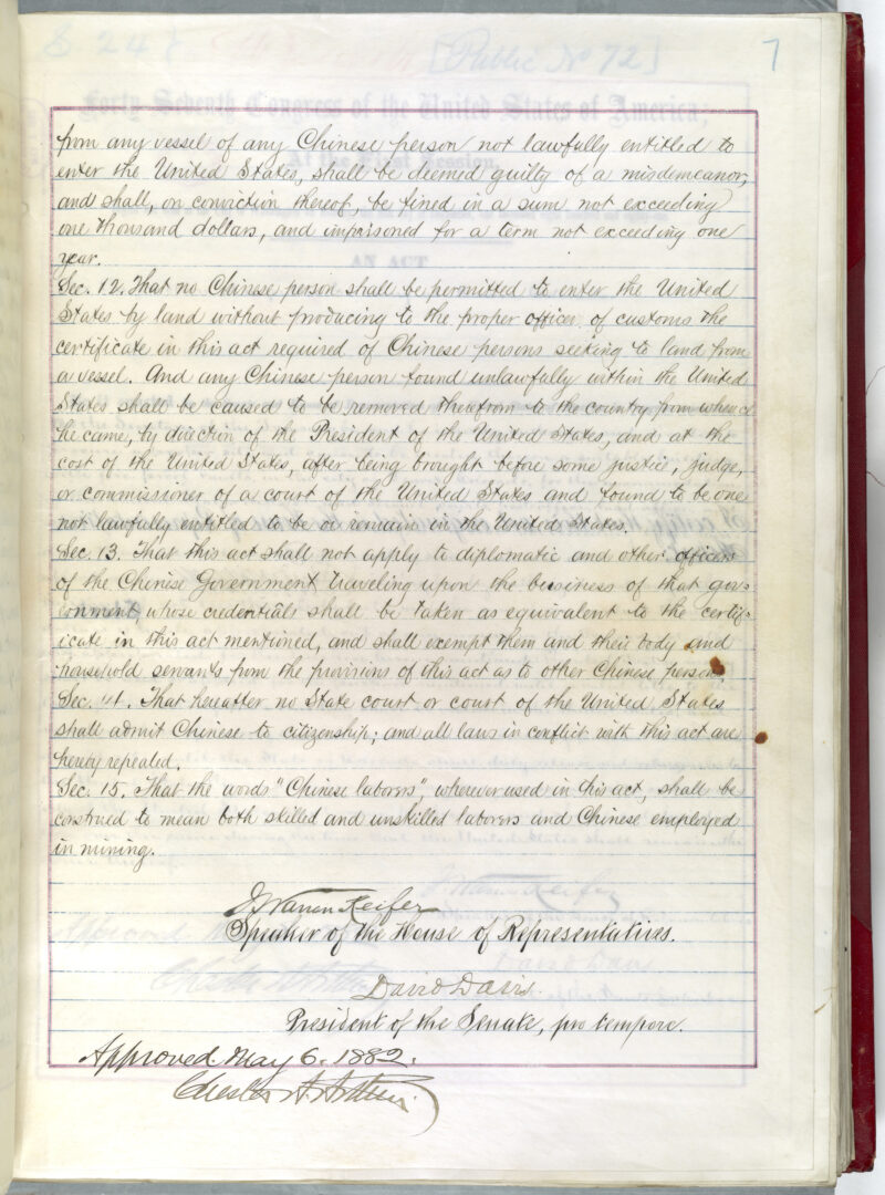 Chinese Exclusion Act - National Archives Foundation